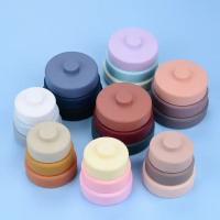 China BPA Free Silicone Stacking Building Blocks 6 Piece Educational Toy Set 130mm for sale