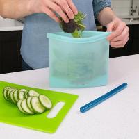 China Leakproof Reusable Silicone Food Storage Bag Set 3 Sizes 500ml 1000ml 2000ml BPA Free for sale
