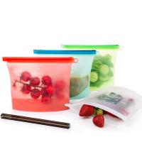 China Leakproof Reusable Silicone Food Storage Bag Set 3 Sizes 500ml 1000ml 2000ml BPA Free for sale