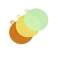 China Silicone Dish Cleaning Brush Sponge 120x110x7mm Kitchen Multifunction Pad for sale