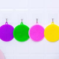 China Silicone Dish Cleaning Brush Sponge 120x110x7mm Kitchen Multifunction Pad for sale