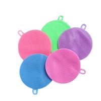 China Silicone Dish Cleaning Brush Sponge 120x110x7mm Kitchen Multifunction Pad for sale