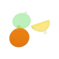 China Silicone Dish Cleaning Brush Sponge 120x110x7mm Kitchen Multifunction Pad for sale