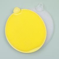 China Food Grade Silicone Dish Cleaning Brush 16cm Multifunction Kitchen Sponge Pad for sale