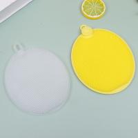 China Food Grade Silicone Dish Cleaning Brush 16cm Multifunction Kitchen Sponge Pad for sale