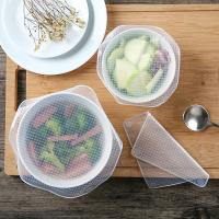 China Food Grade Silicone Cling Film Wrap Set 190mm 140mm 100mm Reusable Stretch Lids for sale