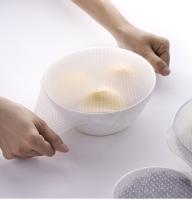 China Food Grade Silicone Cling Film Wrap Set 190mm 140mm 100mm Reusable Stretch Lids for sale