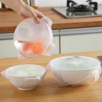 China Food Grade Silicone Cling Film Wrap Set 190mm 140mm 100mm Reusable Stretch Lids for sale