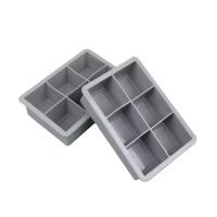 China Large 6 Cavity Silicone Tray For Whiskey Ice Cube Mold for sale