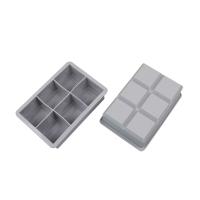 China Large 6 Cavity Silicone Tray For Whiskey Ice Cube Mold for sale