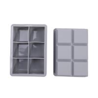 China Large 6 Cavity Silicone Tray For Whiskey Ice Cube Mold for sale