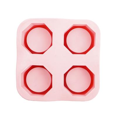 China 4-Cube Flexible Silicone Ice Cube Tray 125mm Food Grade BPA Free for Whisky Cocktail for sale