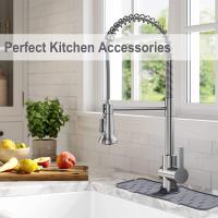 China Silicone Kitchen Faucet Drain Mat 370x135mm Self Draining Water Catcher Pad for sale