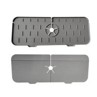 China Silicone Kitchen Faucet Drain Mat 370x135mm Self Draining Water Catcher Pad for sale