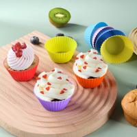 China Food Grade Silicone Muffin Cups 73x43x35mm Reusable Baking Molds for DIY Chocolate Cake for sale