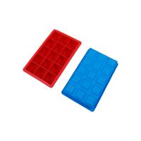China 15-hole Square Shape Custom Maker Rubber Trays Silicone Ice Cube Mold for sale
