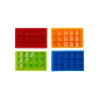 China 15-hole Square Shape Custom Maker Rubber Trays Silicone Ice Cube Mold for sale