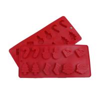 China Christmas Chocolate Mold Shaped Cute BPA Free Food Grade Silicone Cake Mold 208x98mm for sale