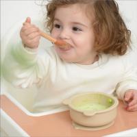 China BPA Free Silicone Baby Feeding Bowl Set with Suction Base and Spoon 12.5x11.7cm for sale