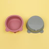 China BPA Free Silicone Baby Feeding Bowl Set with Suction Base and Spoon 12.5x11.7cm for sale