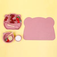 China Food Grade Silicone Baby Tableware Set 6pcs Divided Plate Bowl Suction Kids Dinnerware for sale
