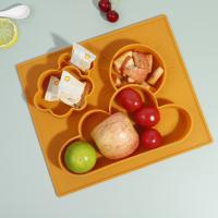 China Food Grade Silicone Baby Feeding Set Toddler Tableware Plates 270x230mm for sale