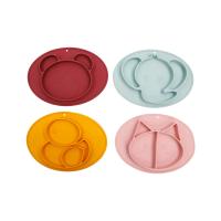 China Food Grade Silicone Baby Feeding Set Plate Bowl Spoon 270x220mm BPA Free for sale
