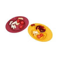 China Food Grade Silicone Baby Feeding Set Plate Bowl Spoon 270x220mm BPA Free for sale