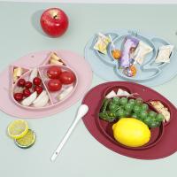 China Food Grade Silicone Baby Feeding Set Plate Bowl Spoon 270x220mm BPA Free for sale