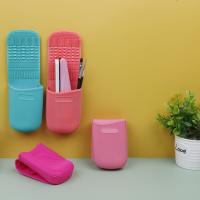 China Reusable Silicone Folding Makeup Brush Cleaner 240x80mm Cosmetic Organizer for sale