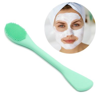 China Double-Headed Silicone Facial Cleansing Brush 16.8mm Soft Face Mask Brush for sale