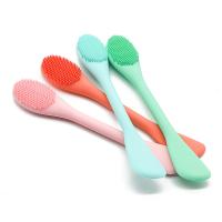 China Double-Headed Silicone Facial Cleansing Brush 16.8mm Soft Face Mask Brush for sale