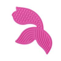China Silicone Makeup Brush Cleaning Pad Mat 2 in 1 Fishtail Design for Deep Cleansing for sale