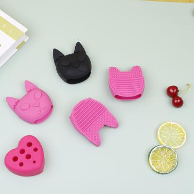 China Silicone Face Cleansing Brush Cat Shape Makeup Brush Cleaner Food Grade 3-5 Year Durable for sale