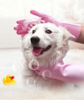 China Silicone Pet Massage Gloves Dog Bathing Brush Grooming Tool 350x165mm 165g for sale