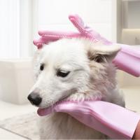 China Silicone Pet Massage Gloves Dog Bathing Brush Grooming Tool 350x165mm 165g for sale