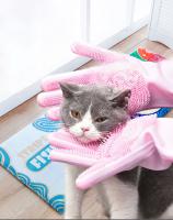 China Silicone Pet Massage Gloves Dog Bathing Brush Grooming Tool 350x165mm 165g for sale