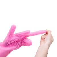 China Silicone Pet Massage Gloves Dog Bathing Brush Grooming Tool 350x165mm 165g for sale