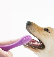 China BPA Free Silicone Pet Finger Toothbrush Kit for Dogs Teeth Cleaning 65mm for sale