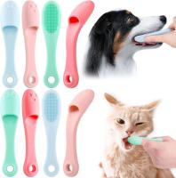 China BPA Free Silicone Pet Finger Toothbrush Kit for Dogs Teeth Cleaning 65mm for sale