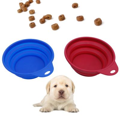China Collapsible Silicone Dog Pet Bowl 205x180x115mm Portable Foldable Feeding Bowl for sale