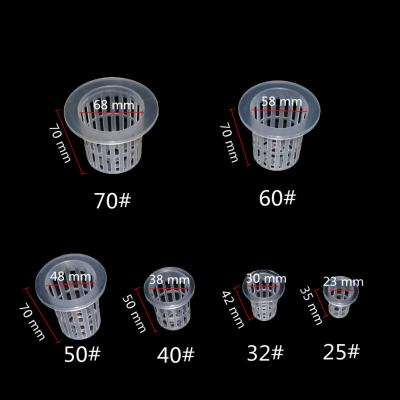 China Vegetables Grow Garden Greenhouse Accessories Hydroponics Plastic Mesh Net Basket for sale