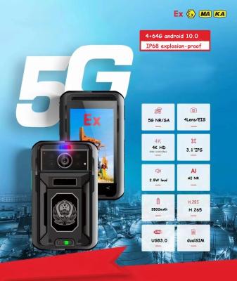 China High Bitrate 256kbps-8Mbps 5G Body Camera with 13 Million Pixels Rear Camera for sale