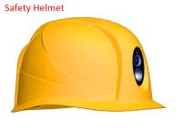 China Durable Industrial Safety Helmet ABS Comfort , Yellow Hard Hat Built In Camera for sale