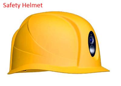 China Durable Industrial Safety Helmet ABS Comfort , Yellow Hard Hat Built In Camera for sale