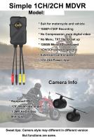 China 120 Degree 2CH Motorcycle DVR System Support 256GB Storage 1080P for sale