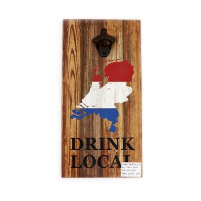 China OEM Retro Bottle Opener Wall Mount Home Decor Hanging Beer Opener for sale