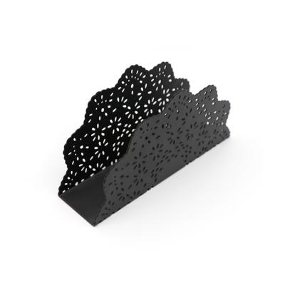 China Custom Black Metal Napkin Holder Restaurant Decorative Dinner Home Decor for sale