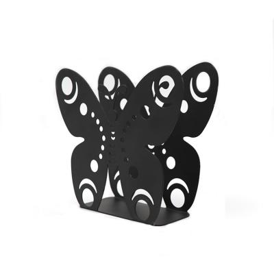 China Eco Friendly Black Metal Napkin Holder Creative Design For Coffee Shops / Office for sale