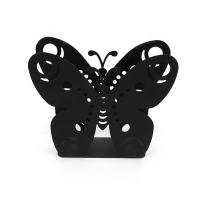 China Eco Friendly Black Metal Napkin Holder Creative Design For Coffee Shops / Office for sale